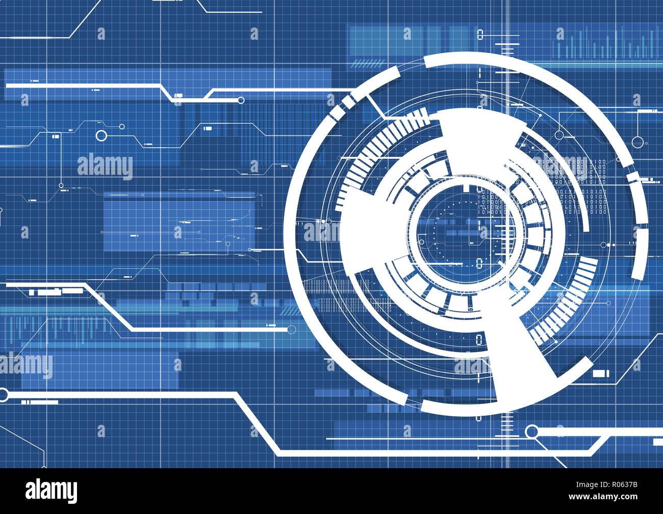 Technological blueprint technical circuit background vector design ...