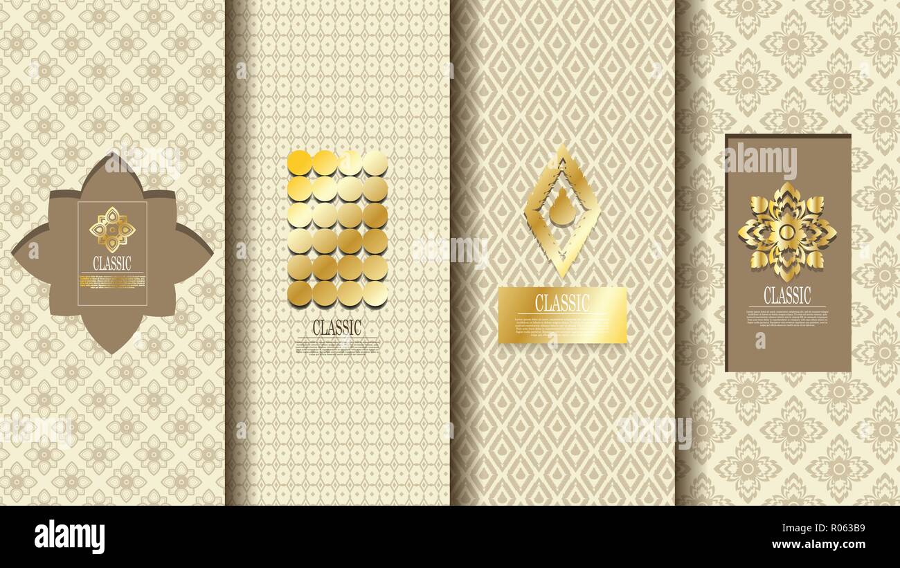 Packaging template of exotic Thai pattern design element concept ...