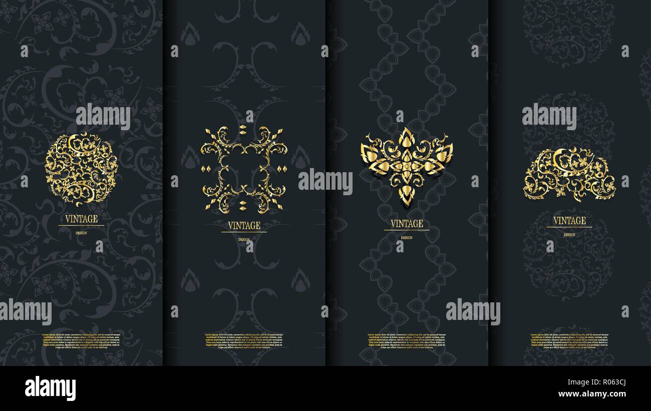 Packaging template of exotic Thai pattern design element floral concept ...