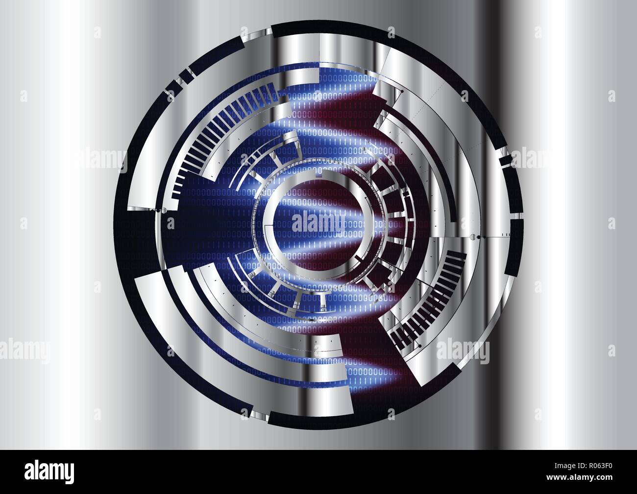 Technological abstract metal digital hud background vector design Stock ...