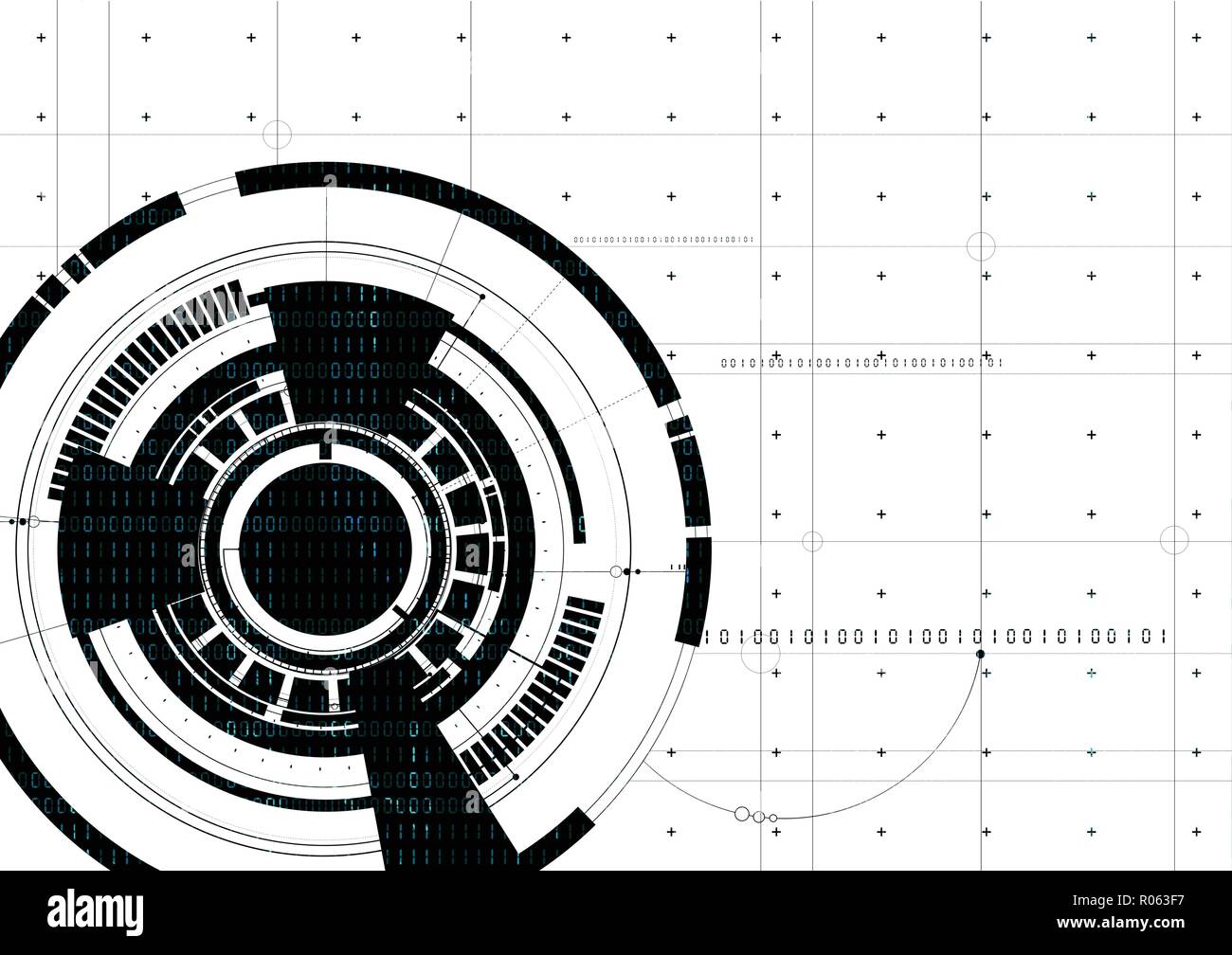 Technological abstract white digital hud background vector design Stock ...