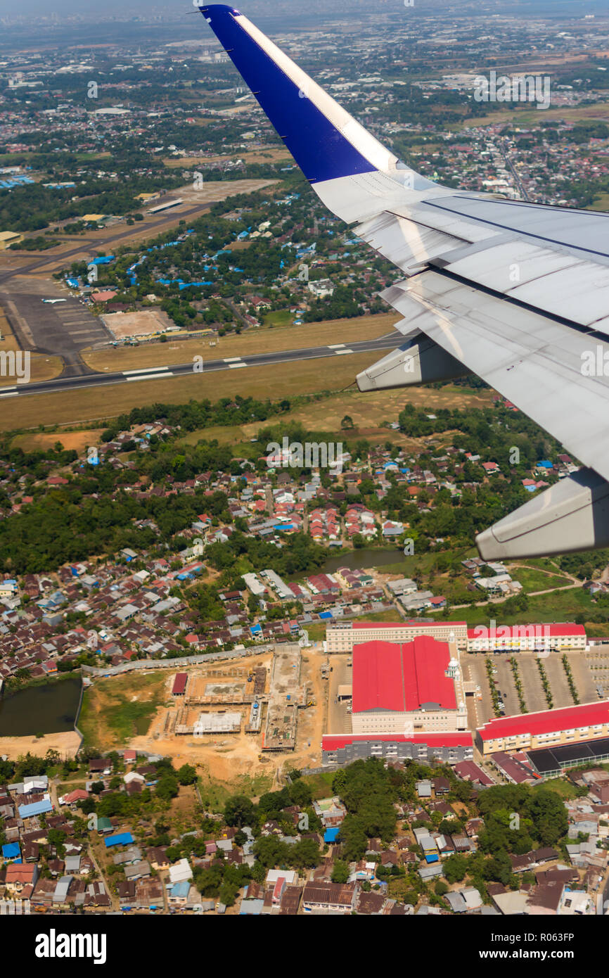 round scenery from the airplane porthole Stock Photo - Alamy