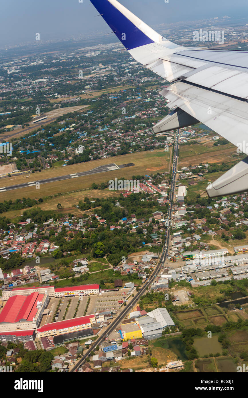 round scenery from the airplane porthole Stock Photo - Alamy