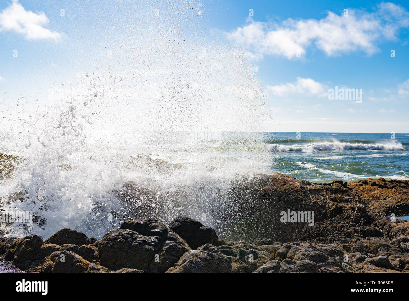 Big waves crash against rocky hi-res stock photography and images - Alamy