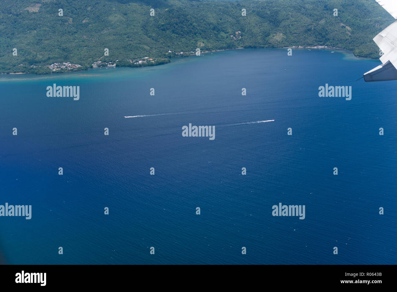 round scenery from the airplane porthole Stock Photo - Alamy