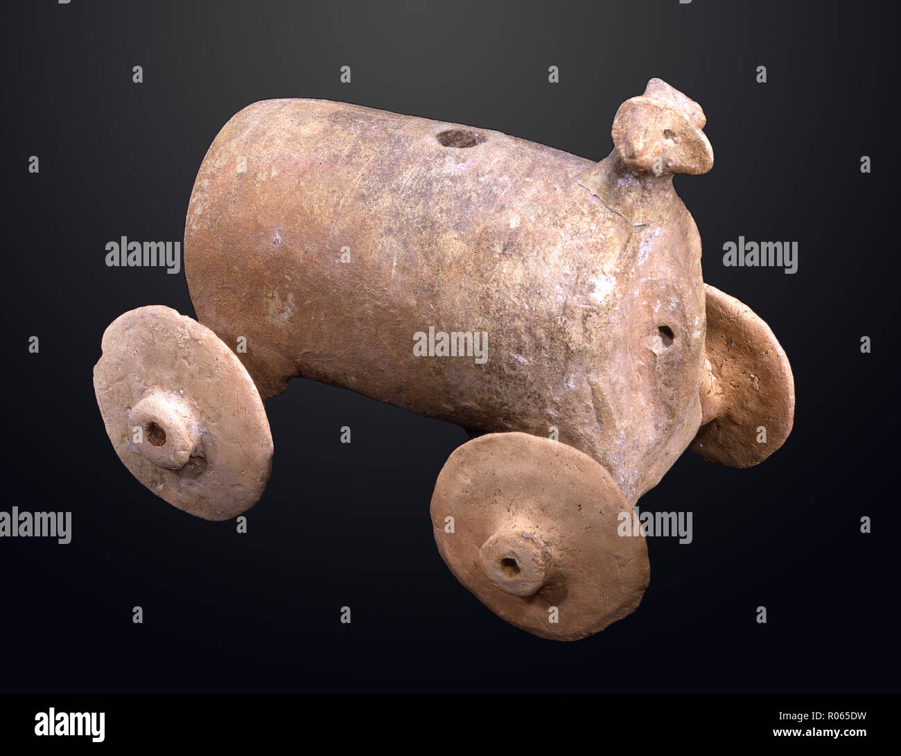 6364. Clay object with wheels, perhaps a child’s toy, Mesopotamia c ...