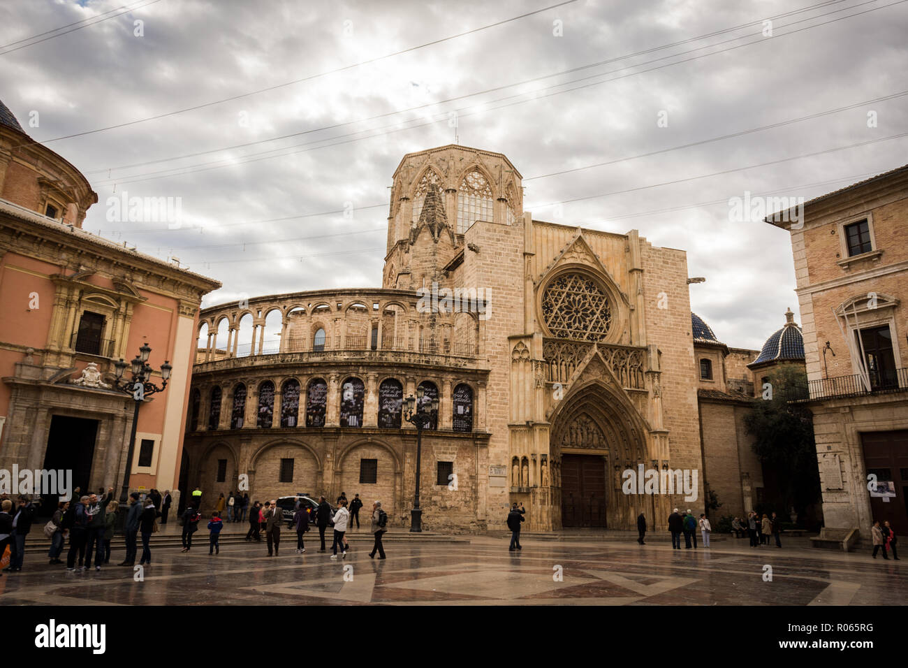 visiting Valencia among monuments and ancient buildings Stock Photo - Alamy