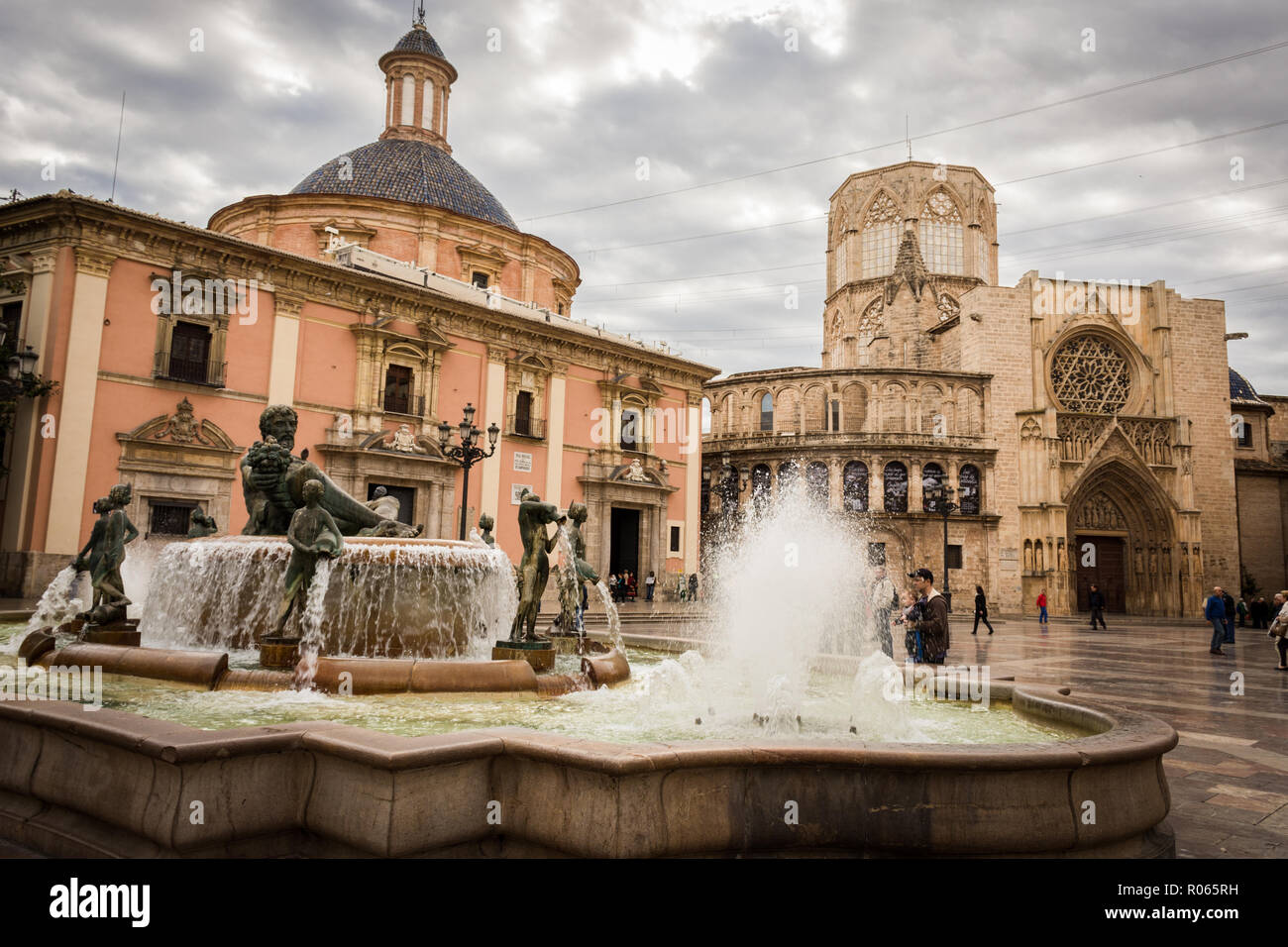 visiting Valencia among monuments and ancient buildings Stock Photo - Alamy
