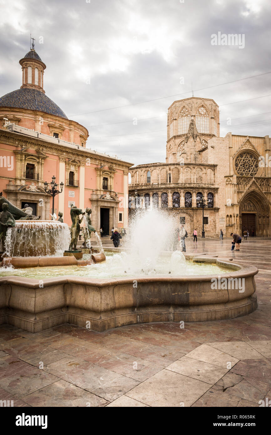 visiting Valencia among monuments and ancient buildings Stock Photo - Alamy