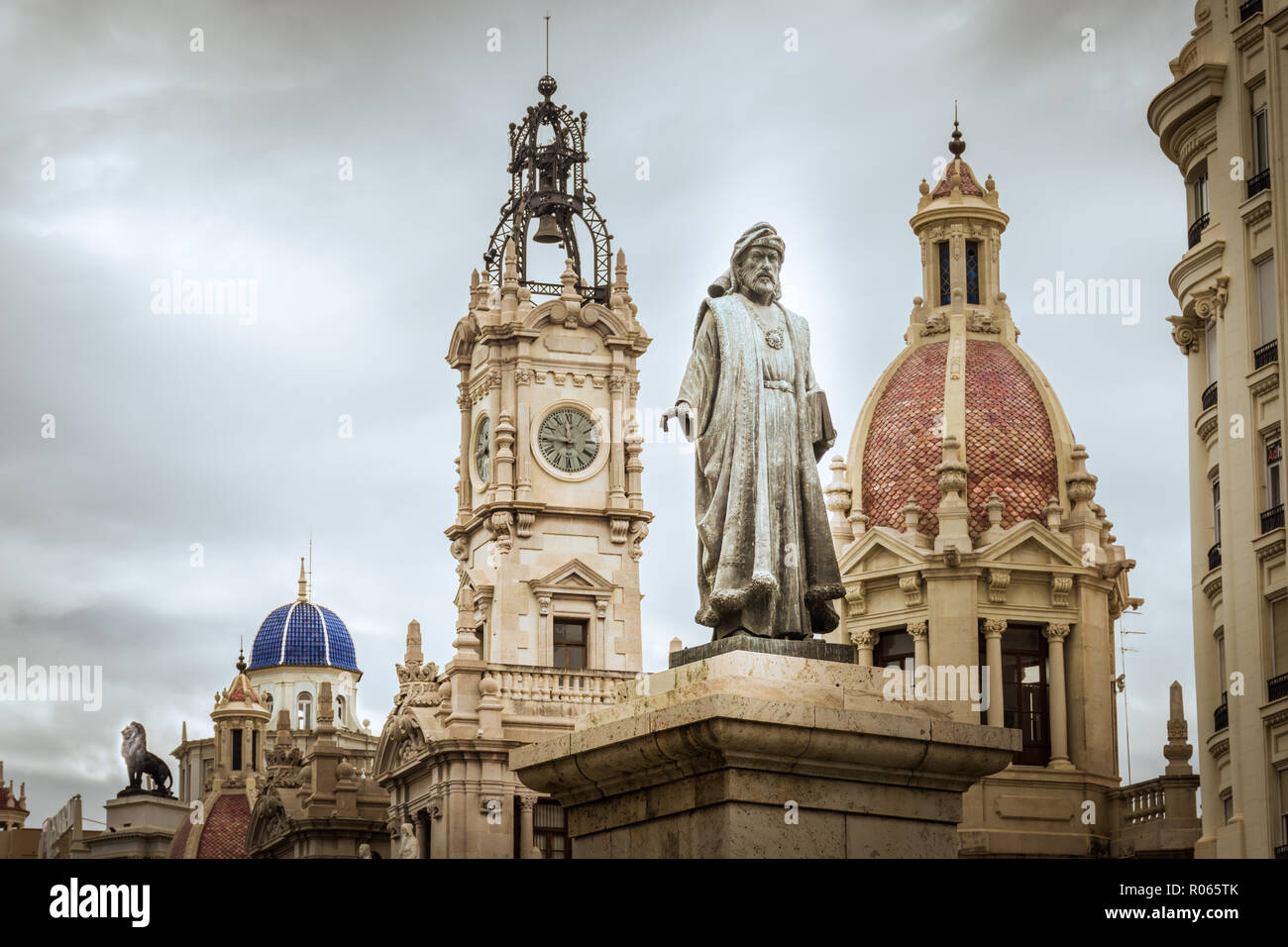 visiting Valencia among monuments and ancient buildings Stock Photo - Alamy