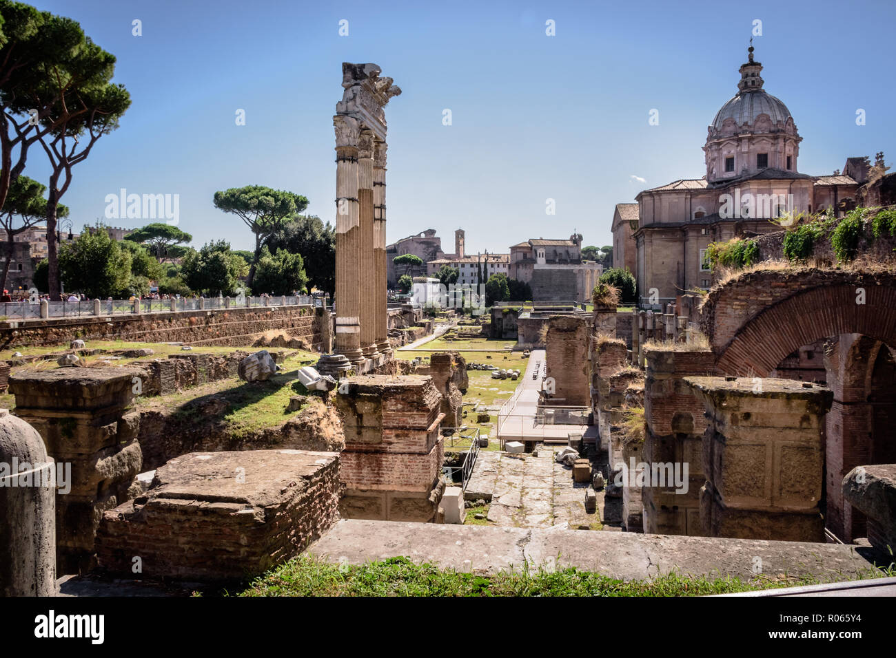 visiting the city of Rome among ruins and beautiful landscapes Stock ...