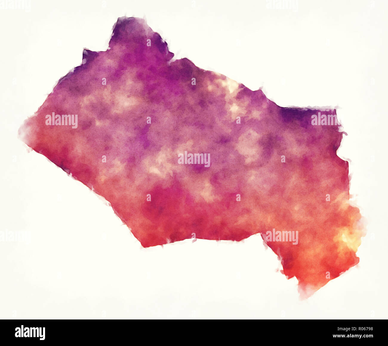 Kyzylorda region map of Kazakhstan in front of a white background Stock ...