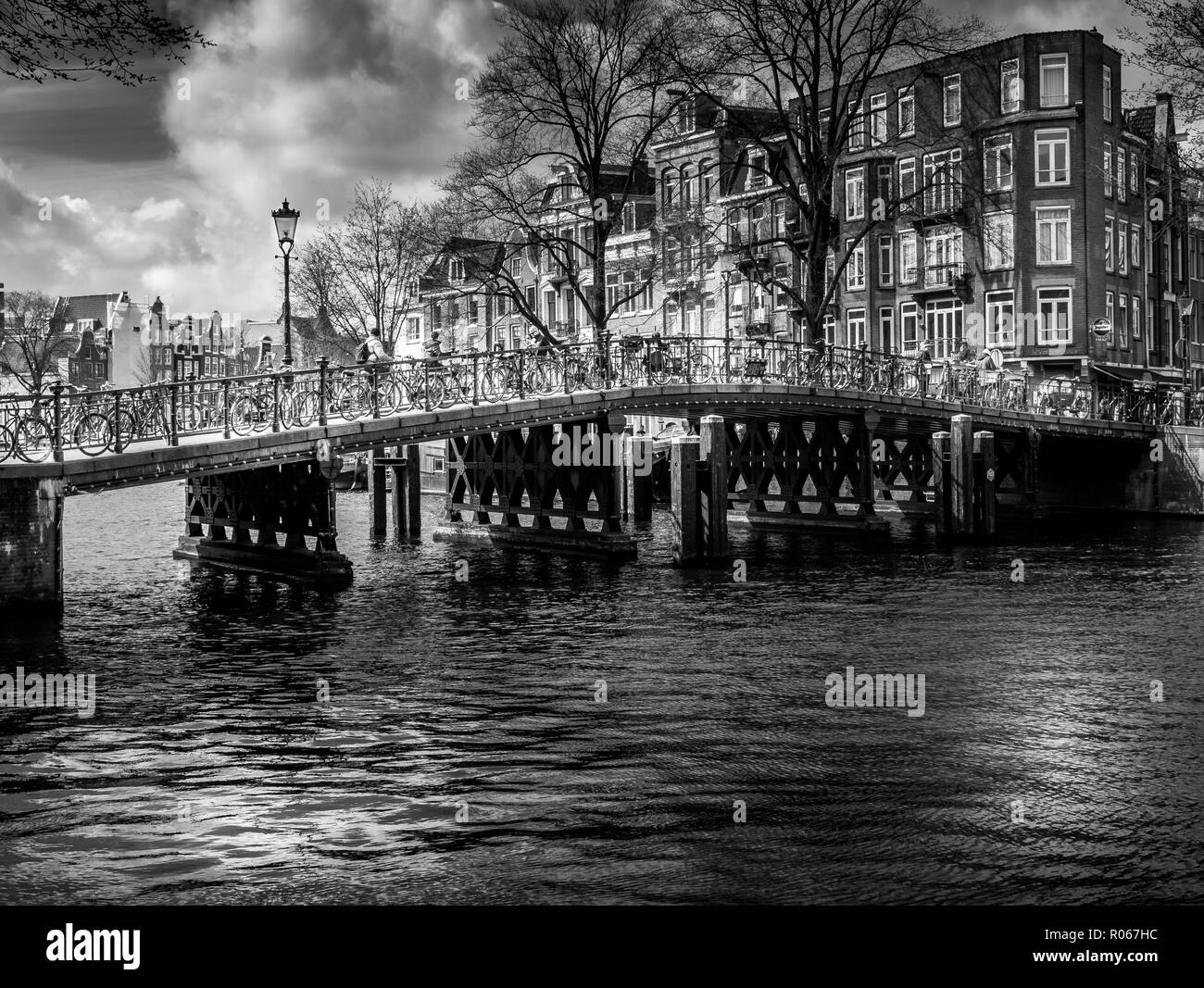 Bicycle scene in netherlands Black and White Stock Photos & Images - Alamy