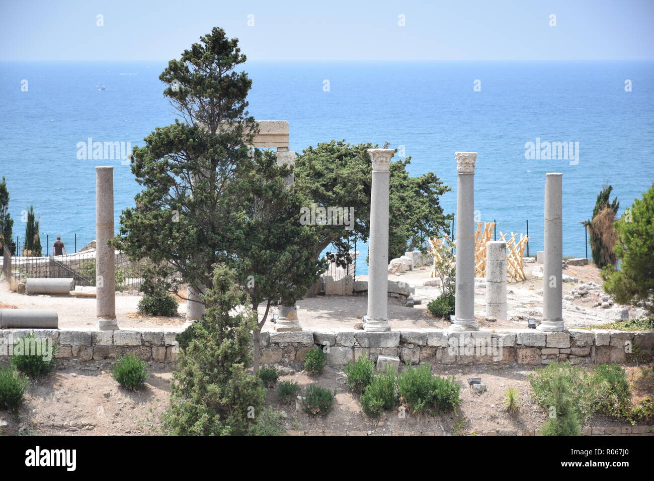 Columns on the Mediterranean Sea Stock Photo - Alamy