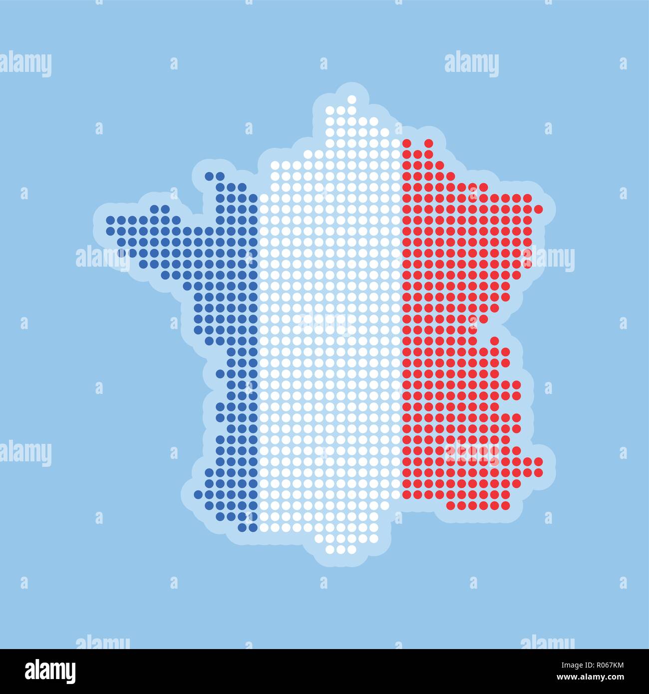 Map of France - Vector Icon in modern style isolated on light blue ...
