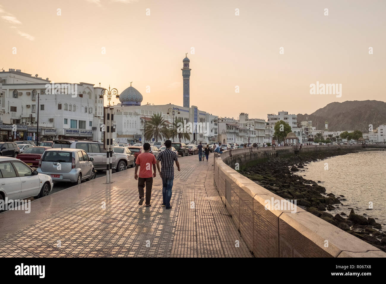 Muttrah Corniche in Muscat, Oman, at dusk Stock Photo - Alamy