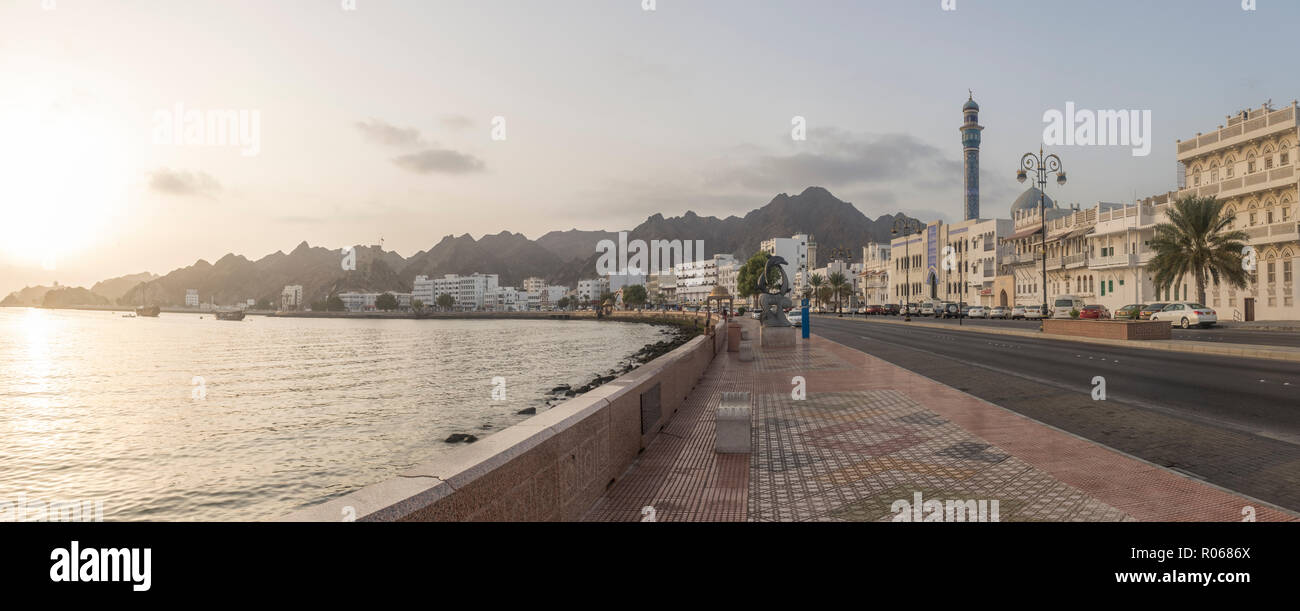 The bay at Muttrah Corniche, Muscat, Oman, in the morning Stock Photo ...