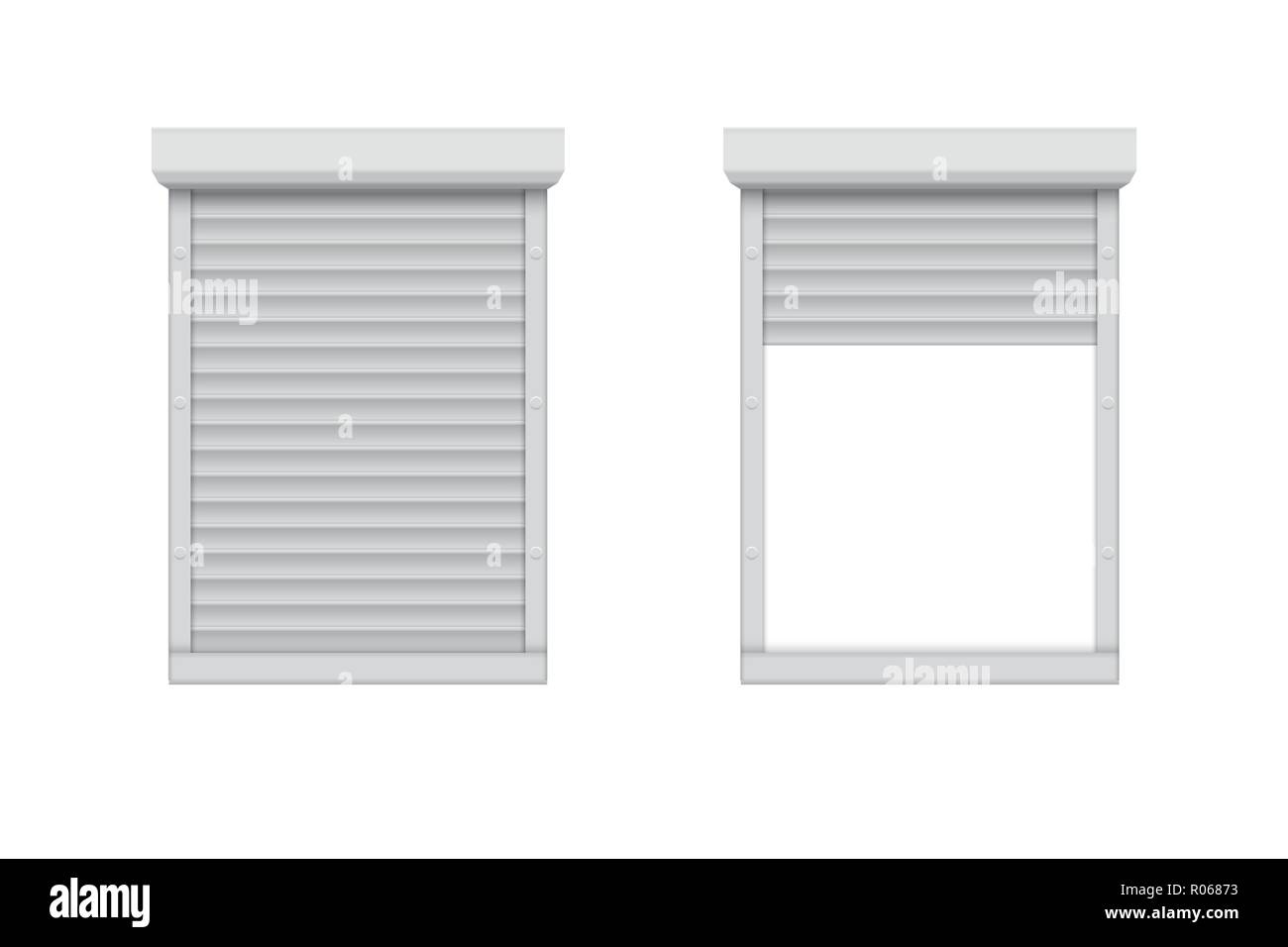 Closed roller garage door Cut Out Stock Images & Pictures - Alamy