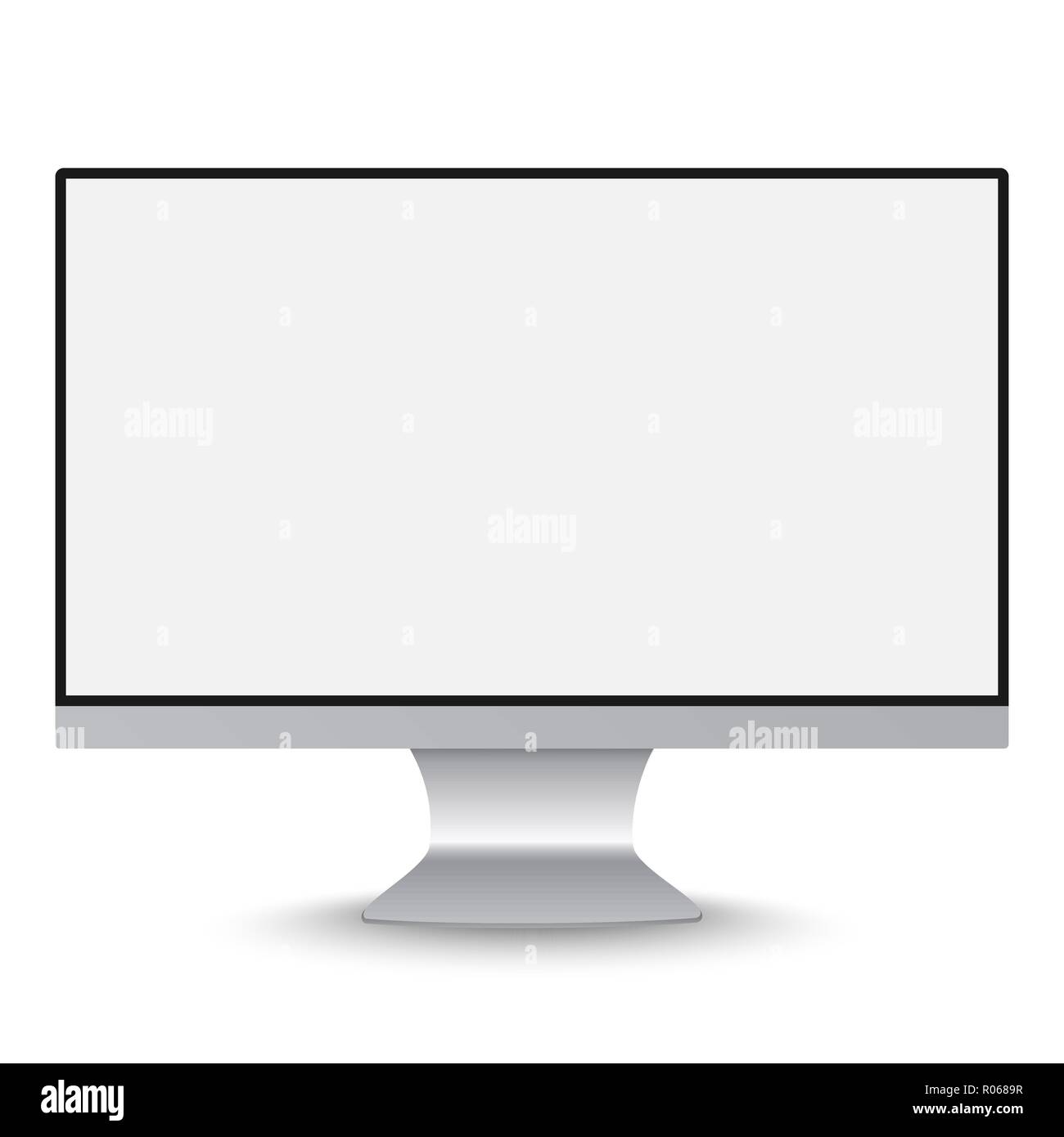realistic monoblock frame monitor with blank white screen isolated Stock Vector Image & Art - Alamy