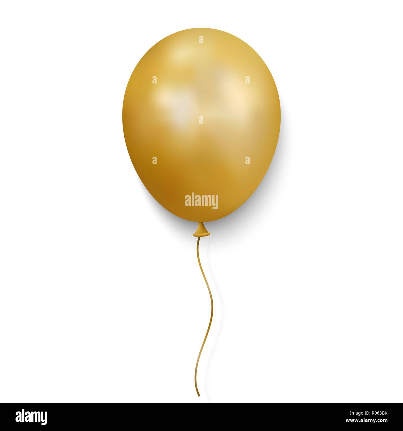 Realistic Gold glossy balloon on white background. vector illustration ...
