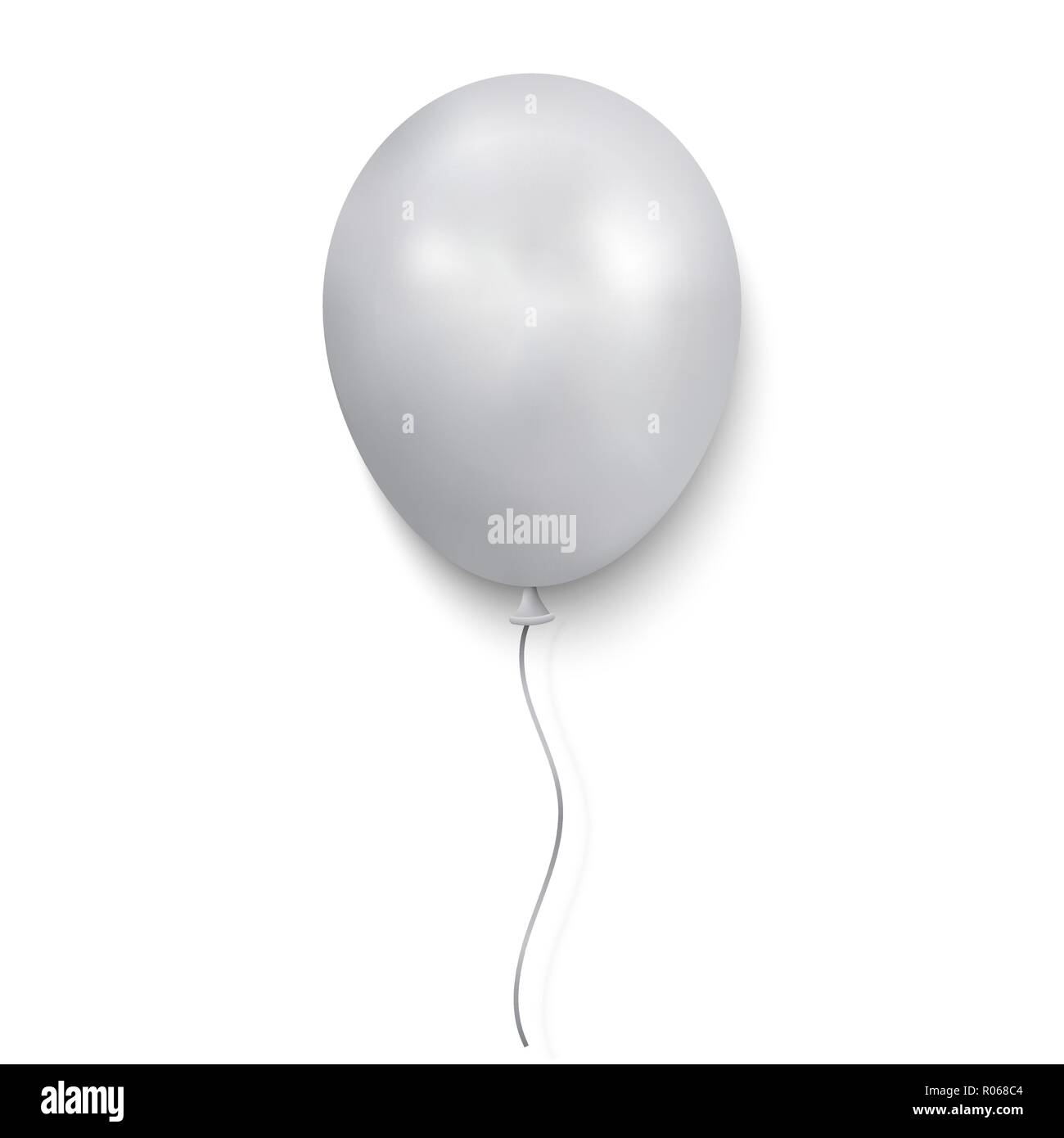 Realistic white glossy balloon on white background. vector illustration ...