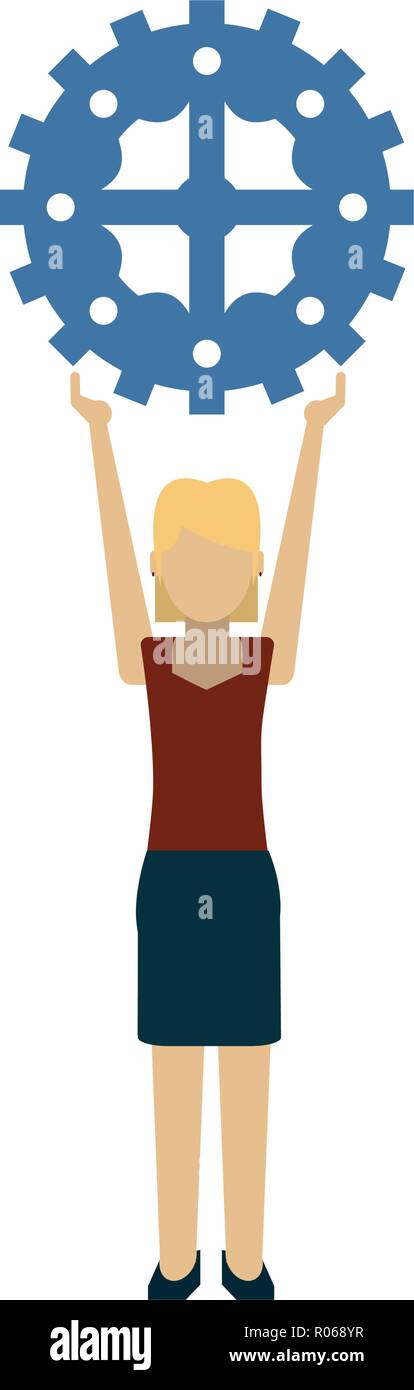 Woman holding gear avatar vector illustration graphic design Stock ...
