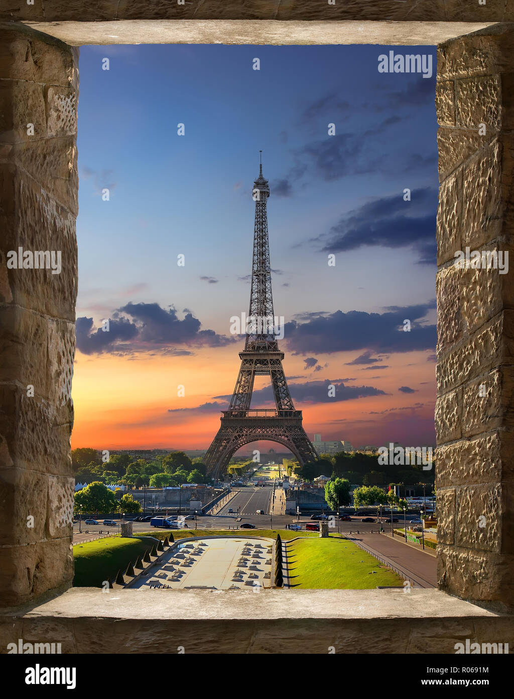 Eiffel tower from window hi-res stock photography and images - Alamy