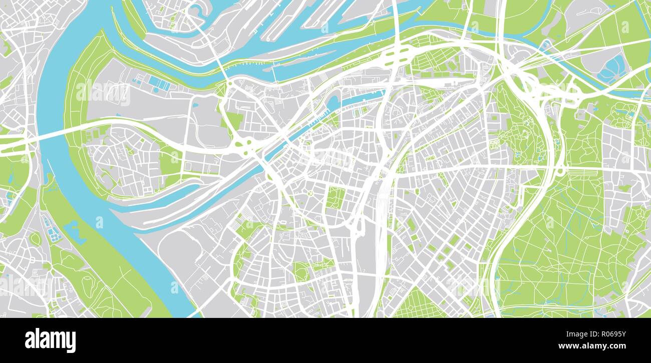 Urban vector city map of Duisburg, Germany Stock Vector Image & Art - Alamy