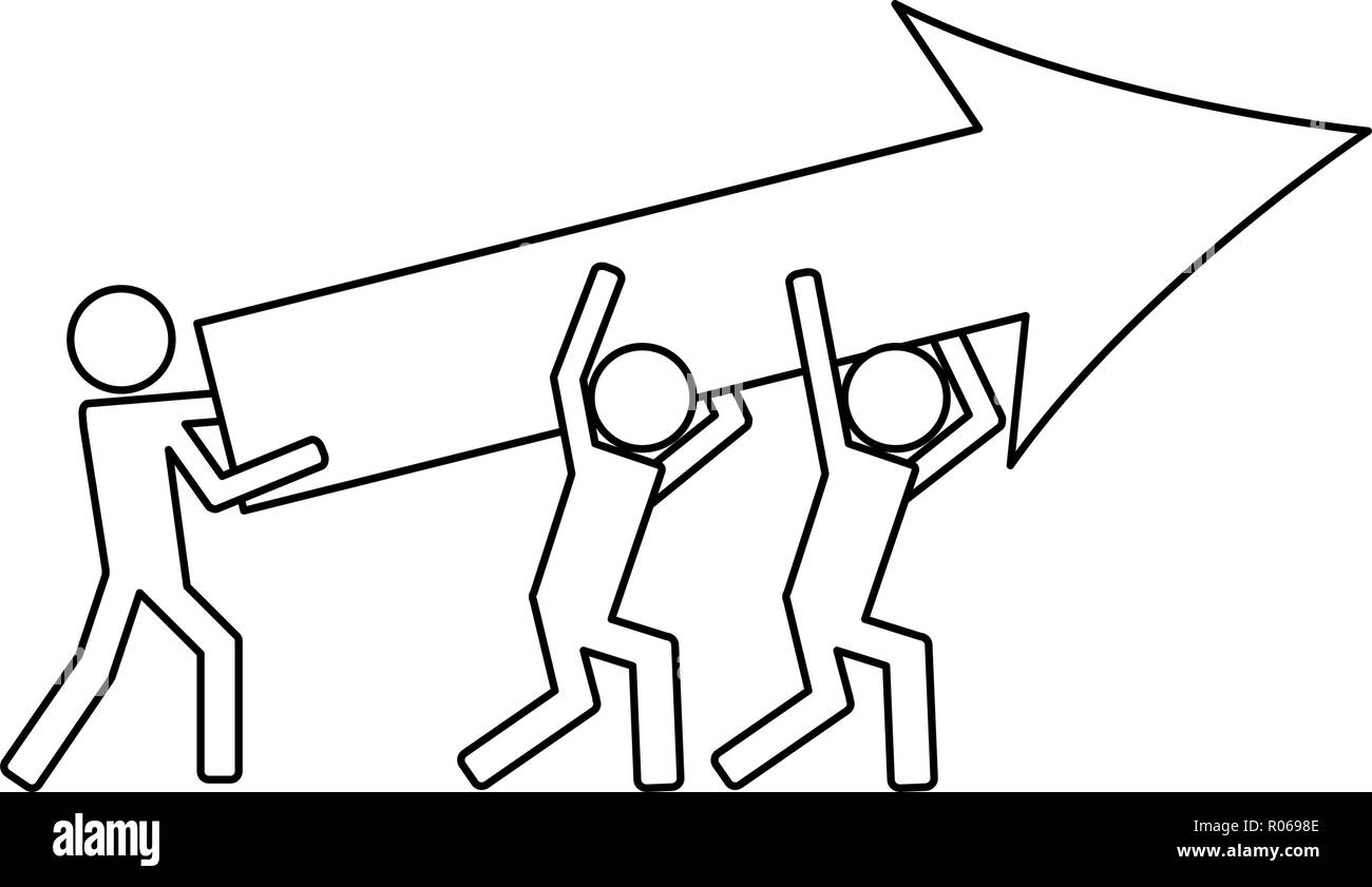 Men holding arrow up pictogram vector illustration graphic design Stock ...