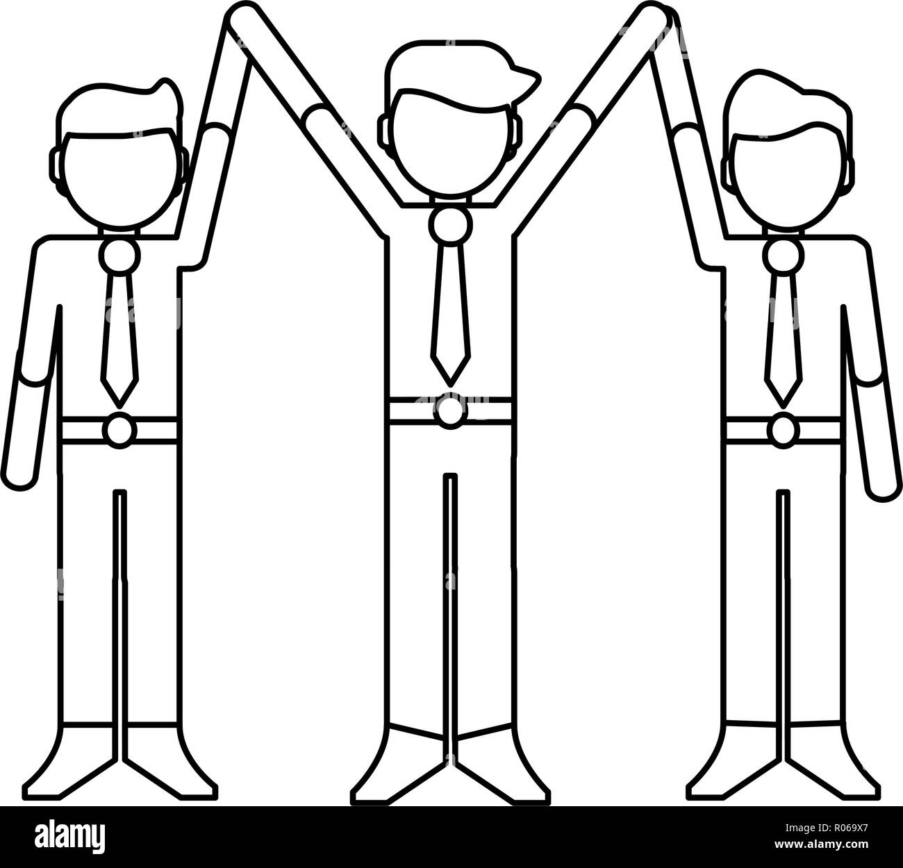 Businessmen successful teamwork avatar vector illustration graphic ...