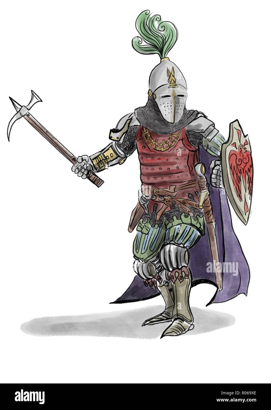 medieval knight illustration Stock Photo - Alamy