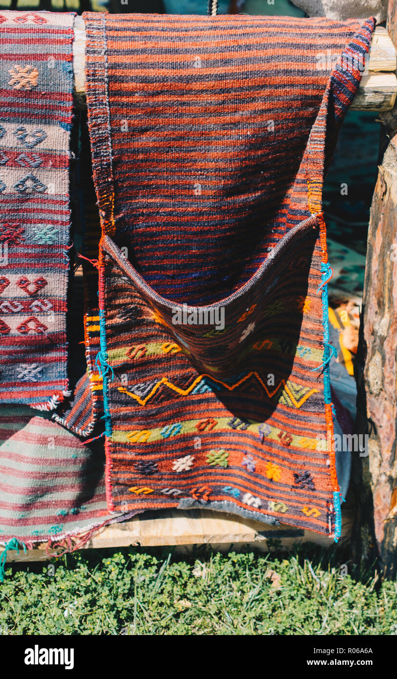 Traditional Turkish hand made carpet and rugs Stock Photo - Alamy
