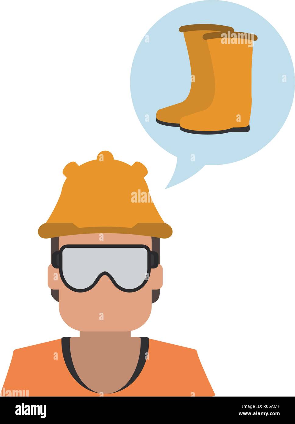 Worker avatar with construction equipment vector illustration graphic ...