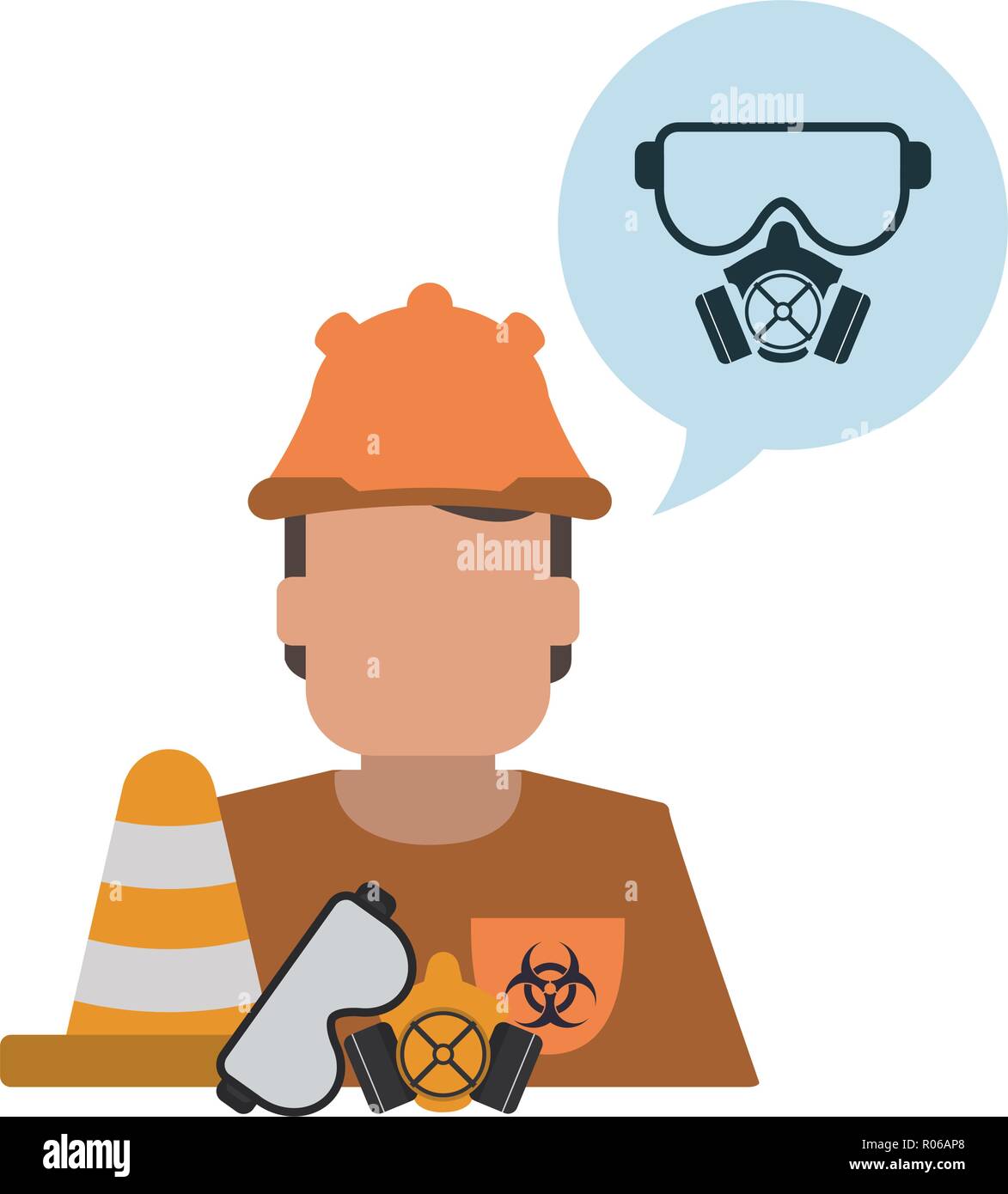 Worker avatar with construction equipment vector illustration graphic ...
