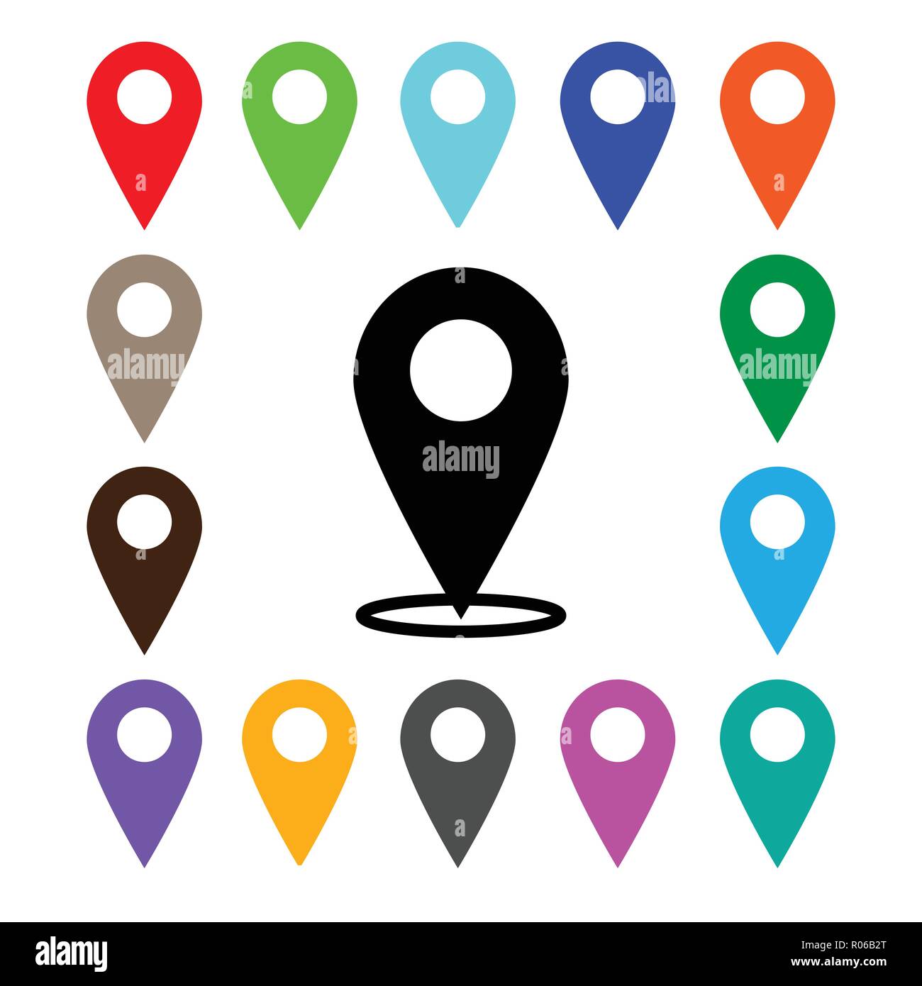 Map pointer icon. Set. GPS location symbol. Flat design. Vektor illustration Stock Vector Image ...