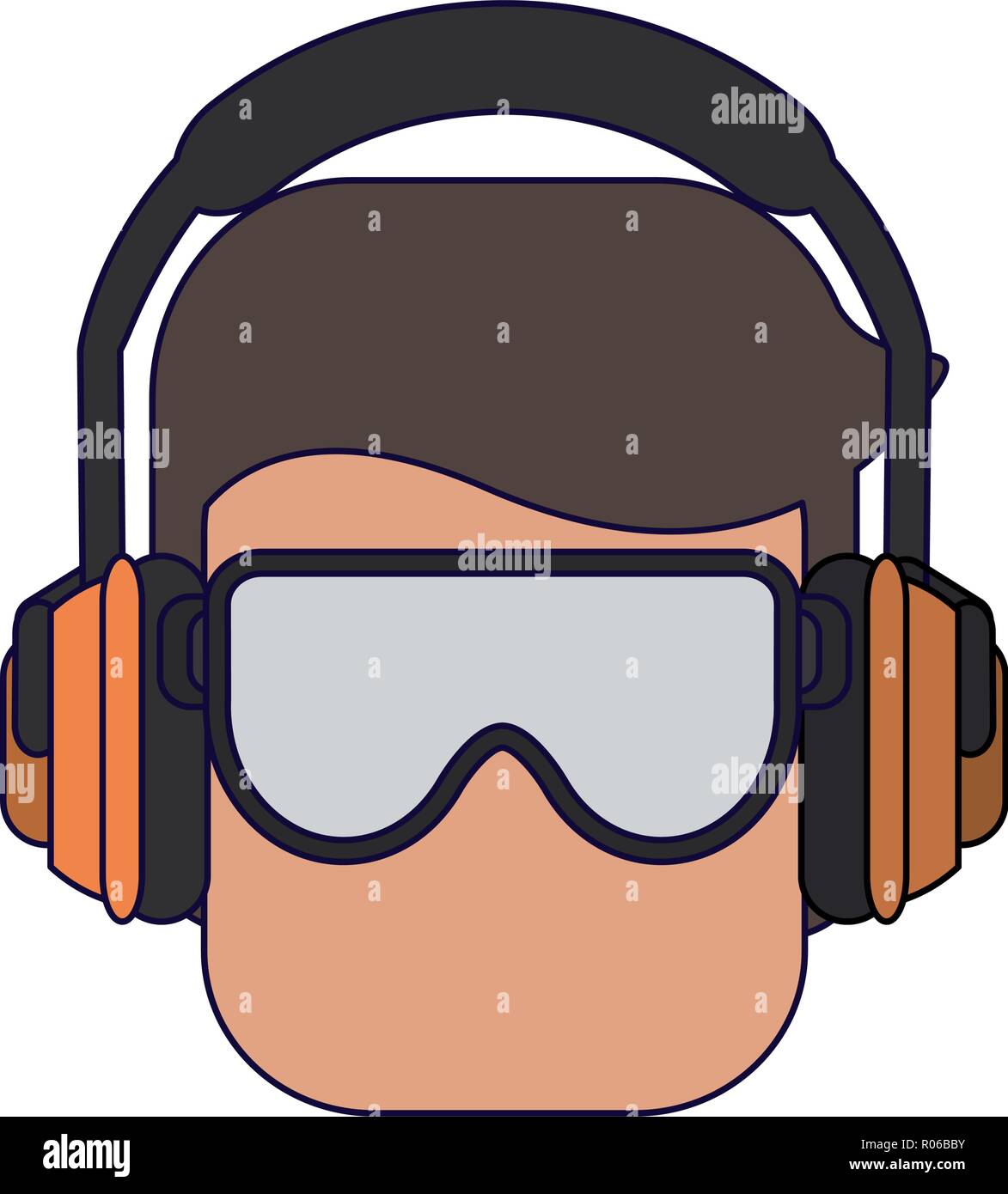 Worker avatar with construction equipment vector illustration graphic ...