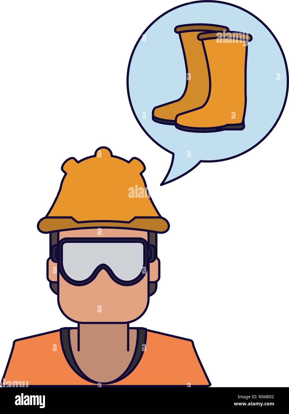 Worker avatar with construction equipment vector illustration graphic ...