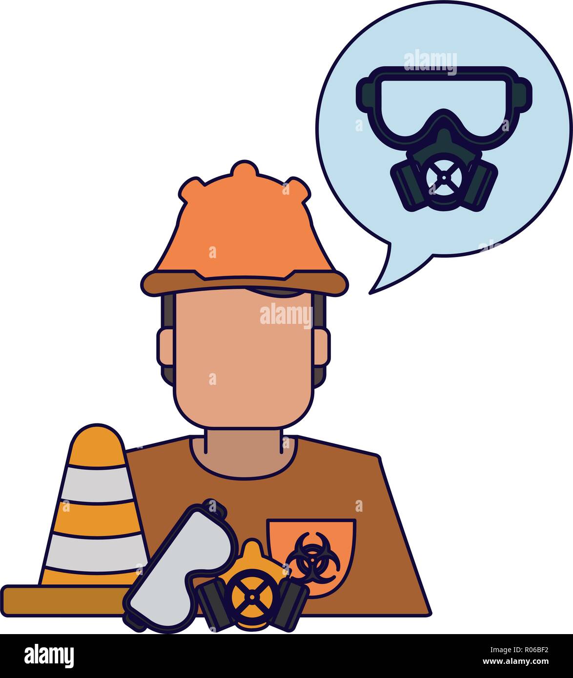 Worker avatar with construction equipment vector illustration graphic ...