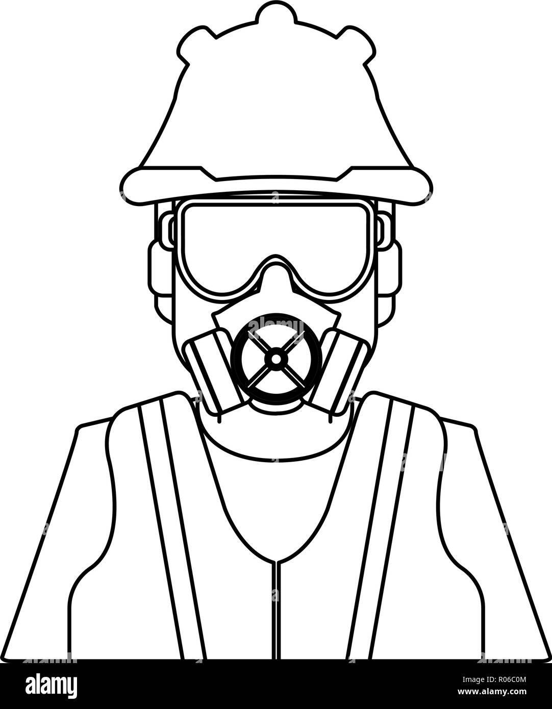 Worker avatar with construction equipment vector illustration graphic ...
