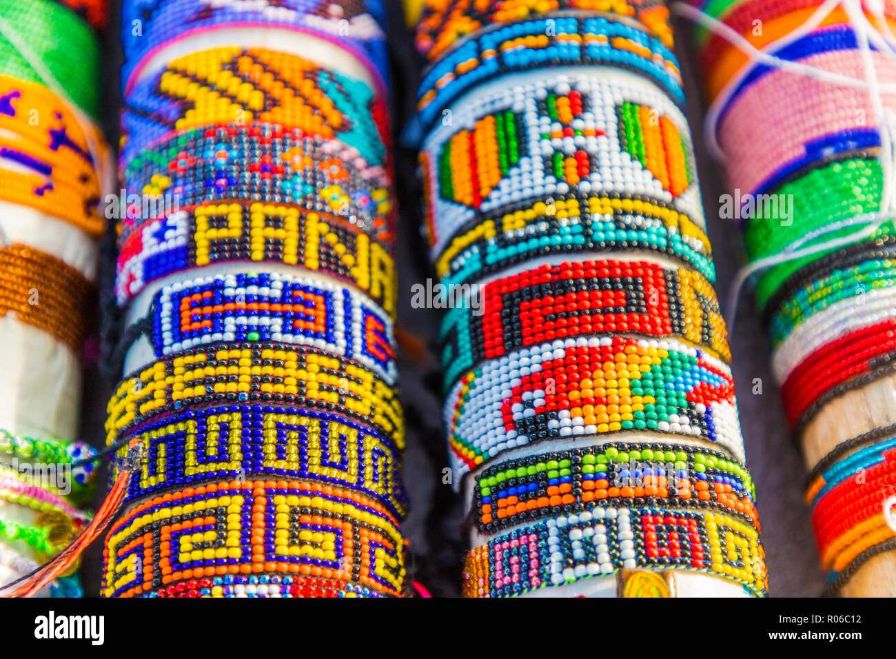 Traditional handmade shakira bracelets for sale in the San Blas Islands ... Traditional handmade shakira bracelets for sale in the San Blas Islands ...