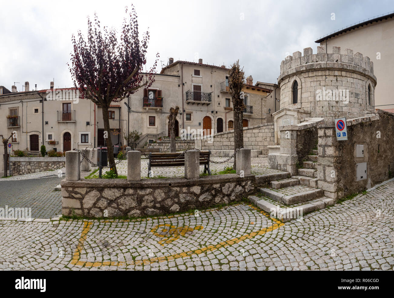 Opi, Italy - The little and suggestive stone town on the hill, in the ...
