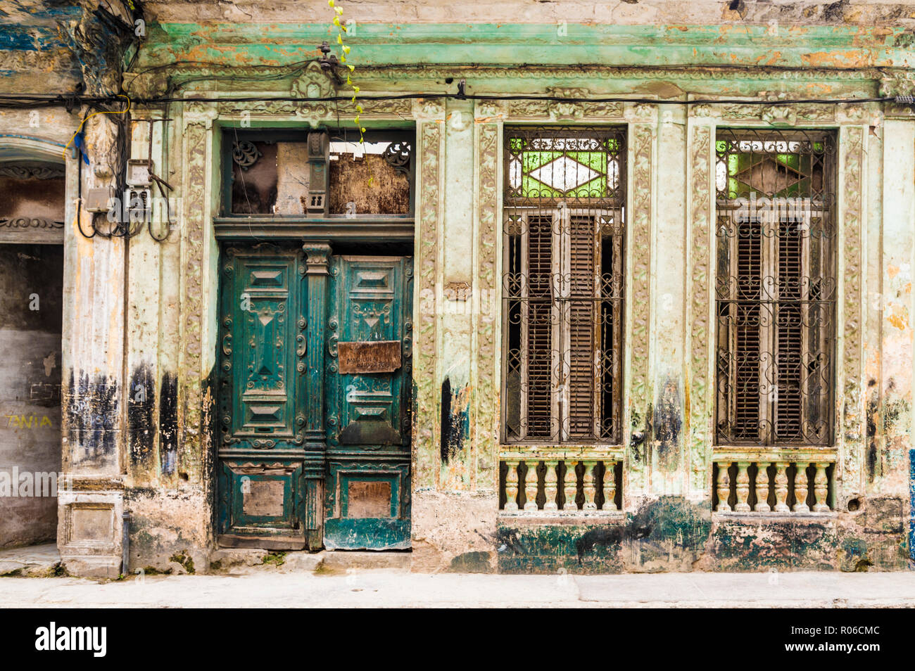 A beautifully aged building in Havana, Cuba, West Indies, Caribbean ...