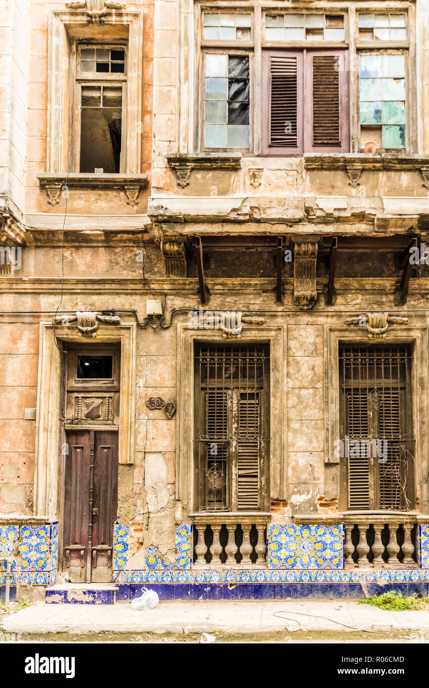 A beautifully aged building in Havana, Cuba, West Indies, Caribbean ...