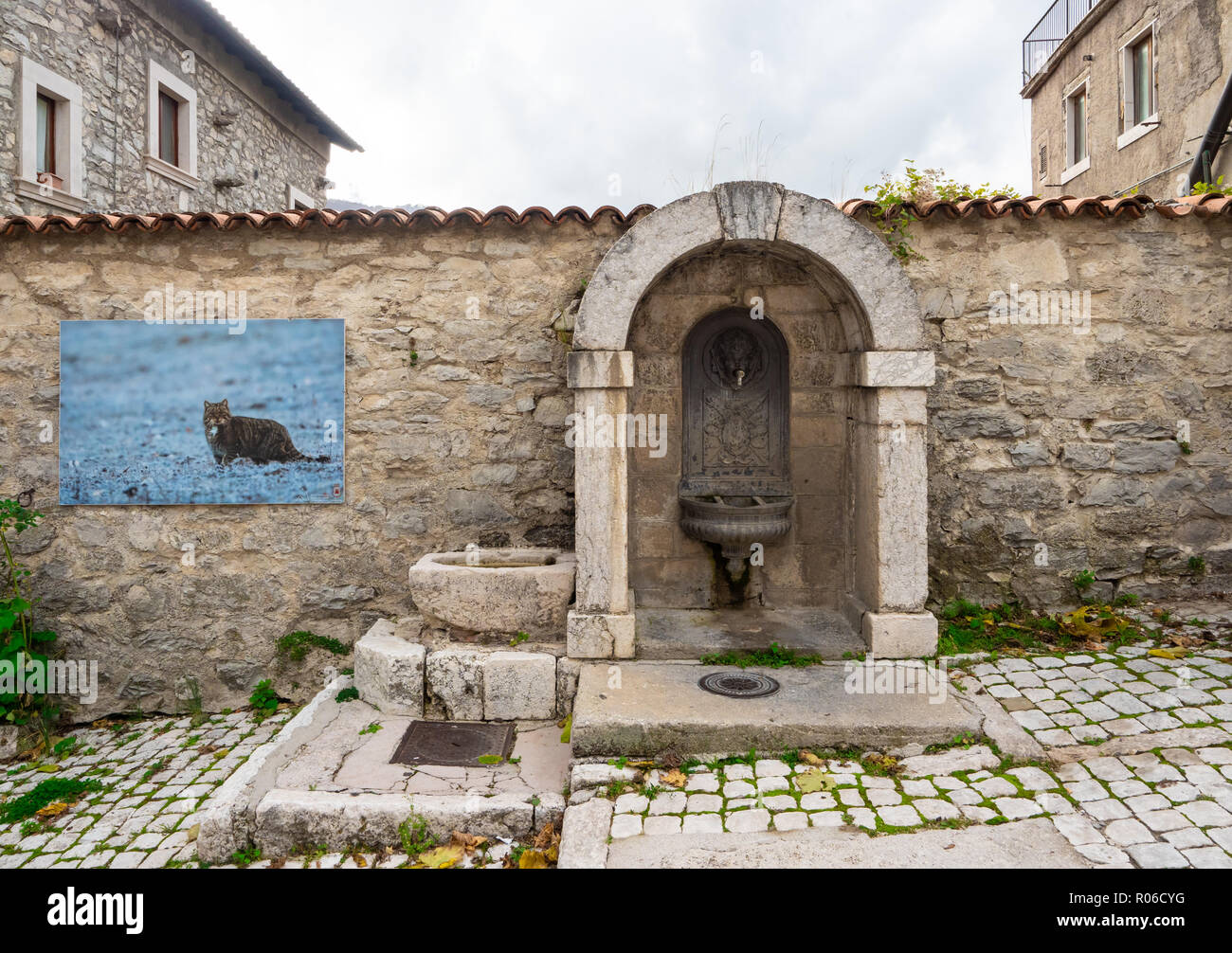 Opi, Italy - The little and suggestive stone town on the hill, in the ...