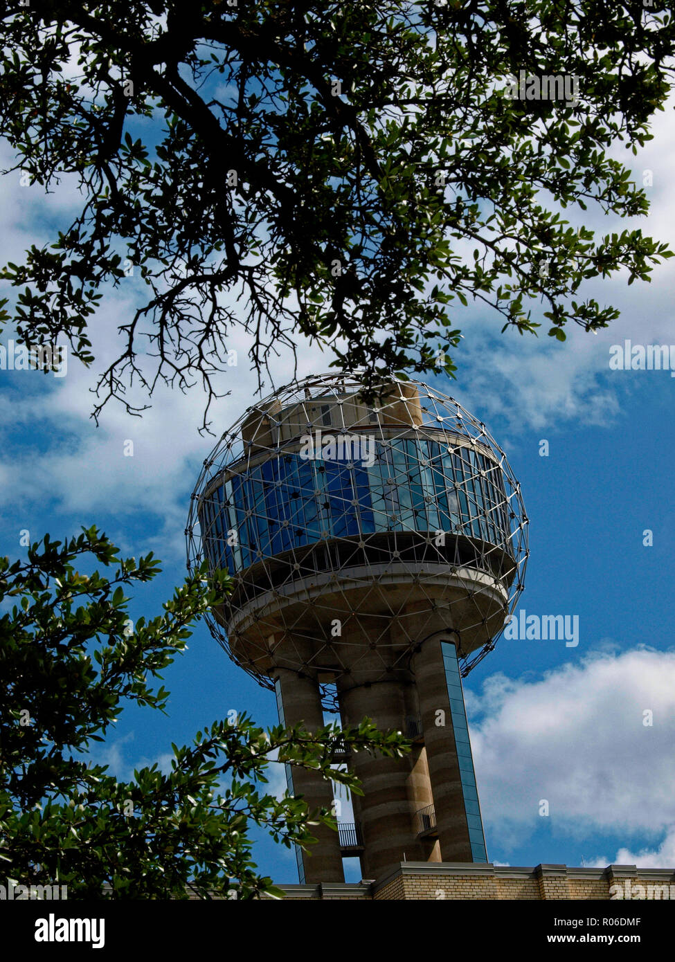 Fifty story Reunion Tower revolving observatory affords a panoramic ...