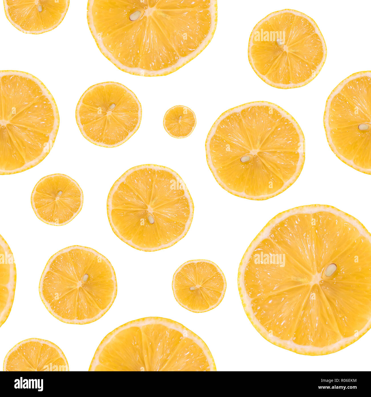 Seamless pattern made of Lemon slice isolated on a white background ...