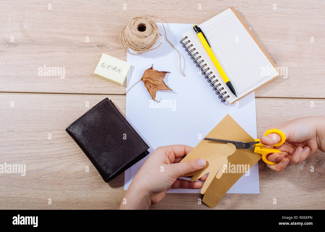 Materials and tools for hand work of art on a desk Stock Photo - Alamy