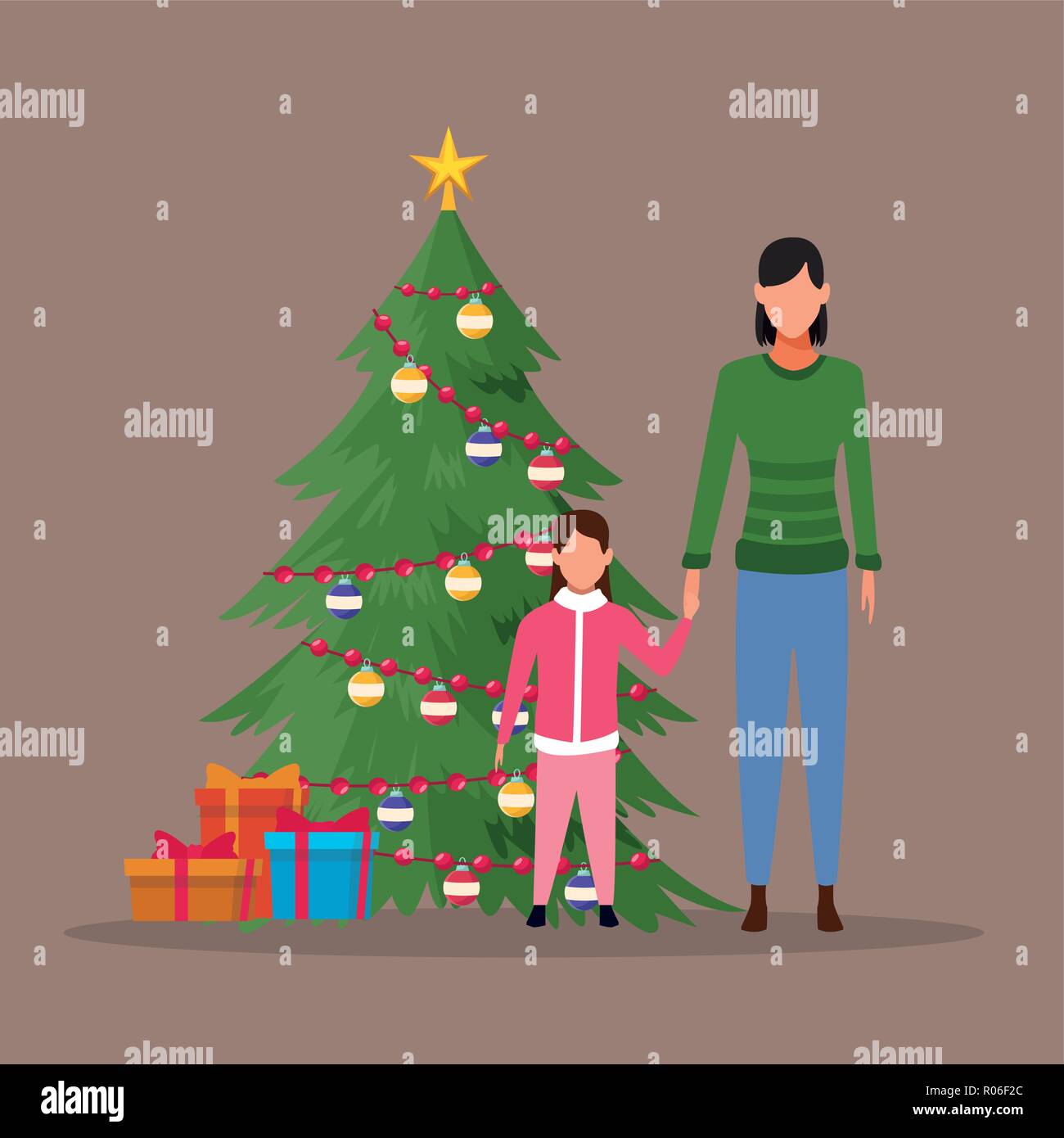 Merry Christmas in family Stock Vector Image & Art - Alamy