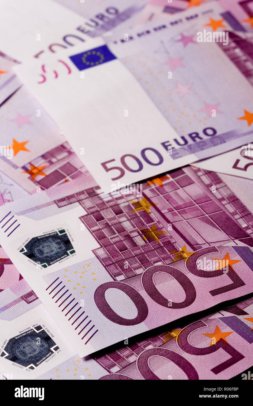 500 euro banknotes background Stock Photo - Alamy