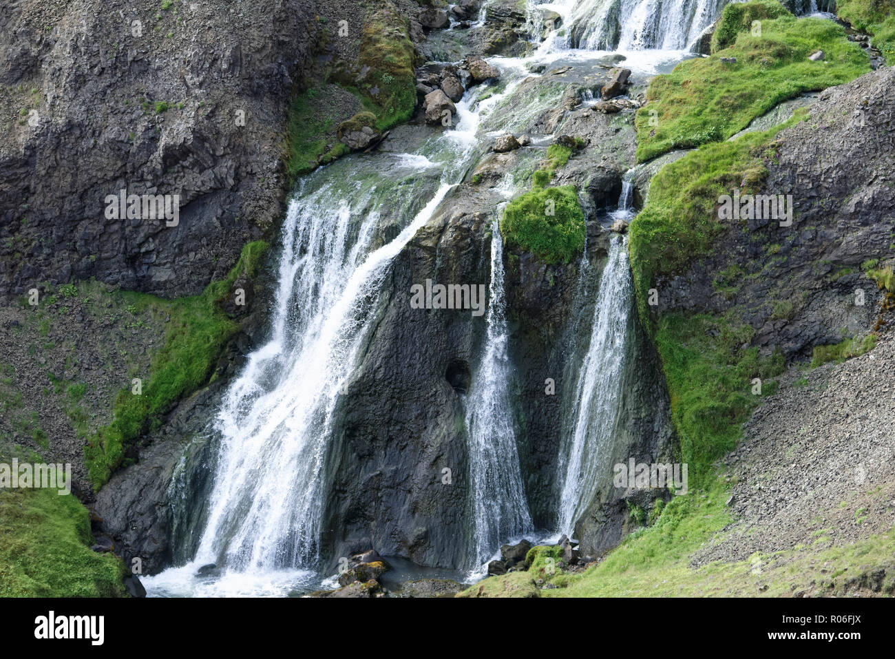 Near Hveragerði, Iceland. The geothermal hot river at Reykjadalur is a ...